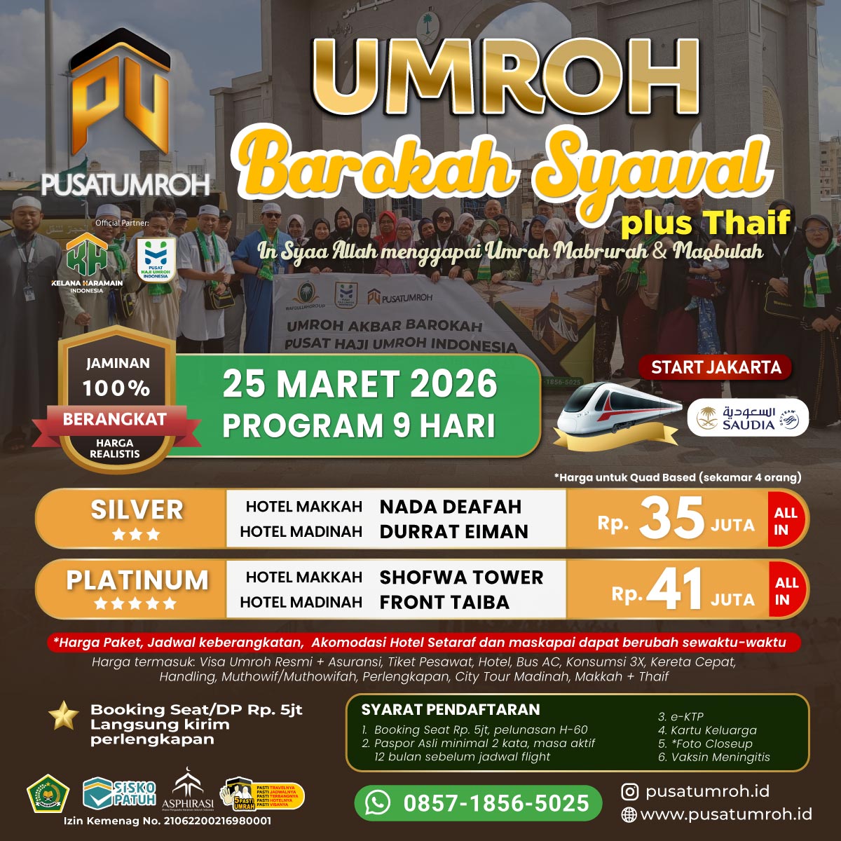 Paket Biaya Umroh Syawal Maret 2026 Libur Lebaran di Haramain